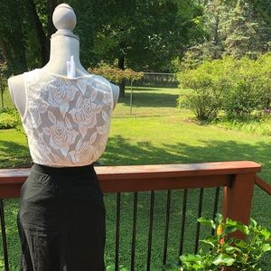 Tops | White Lace Back Crop Top | Poshmark